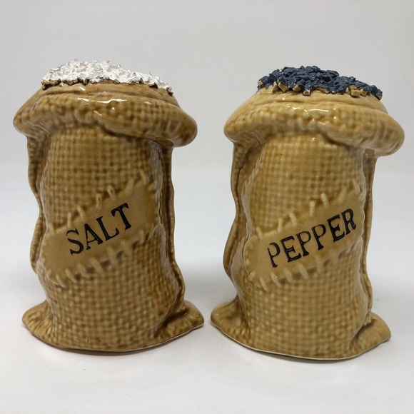 Our Own Import | Kitchen | Vintage Burlap Sack Salt Pepper Shaker Set ...